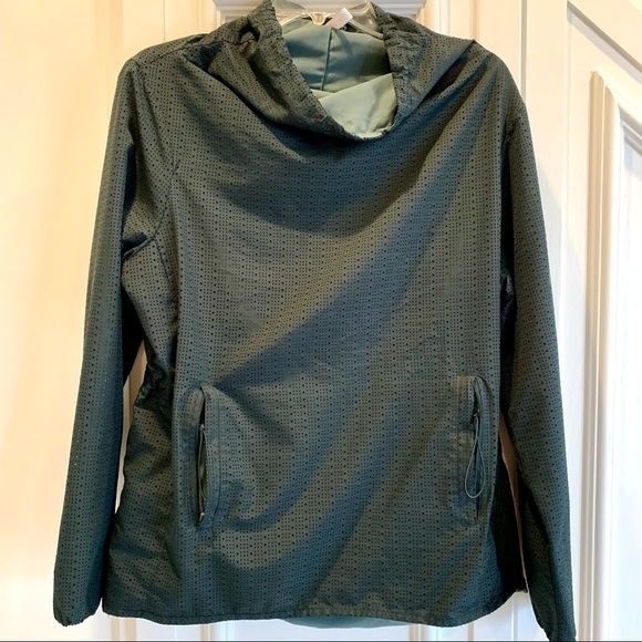 Fabletics | Jackets & Coats | Fabletics Charcoal Gray Eyelet Athletic ...